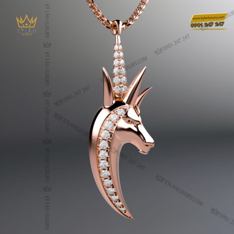 Mặt dây chuyền KyLan đính kim cương - Kỳ Lân Luxury
