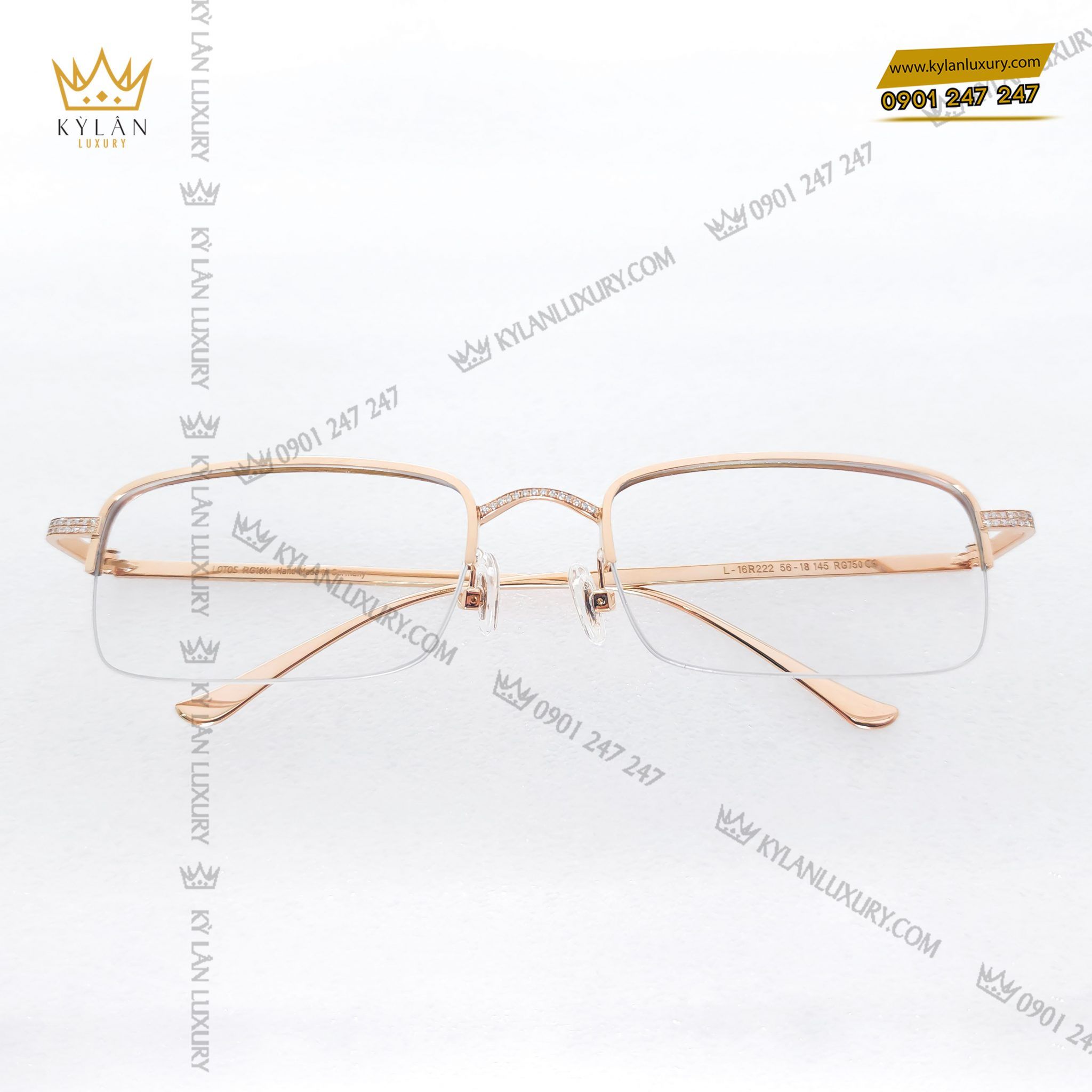 Mắt kính vàng nguyên khối 18k Au750 - Kỳ Lân Luxury