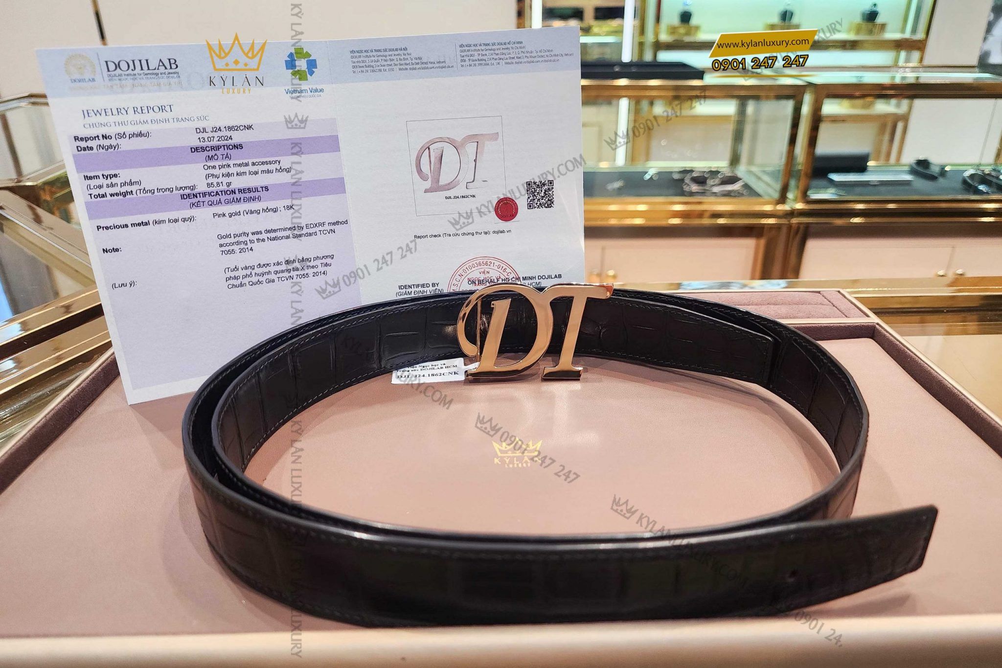 Mặt thắt lưng DT vàng nguyên khối Au750 - Kỳ Lân Luxury