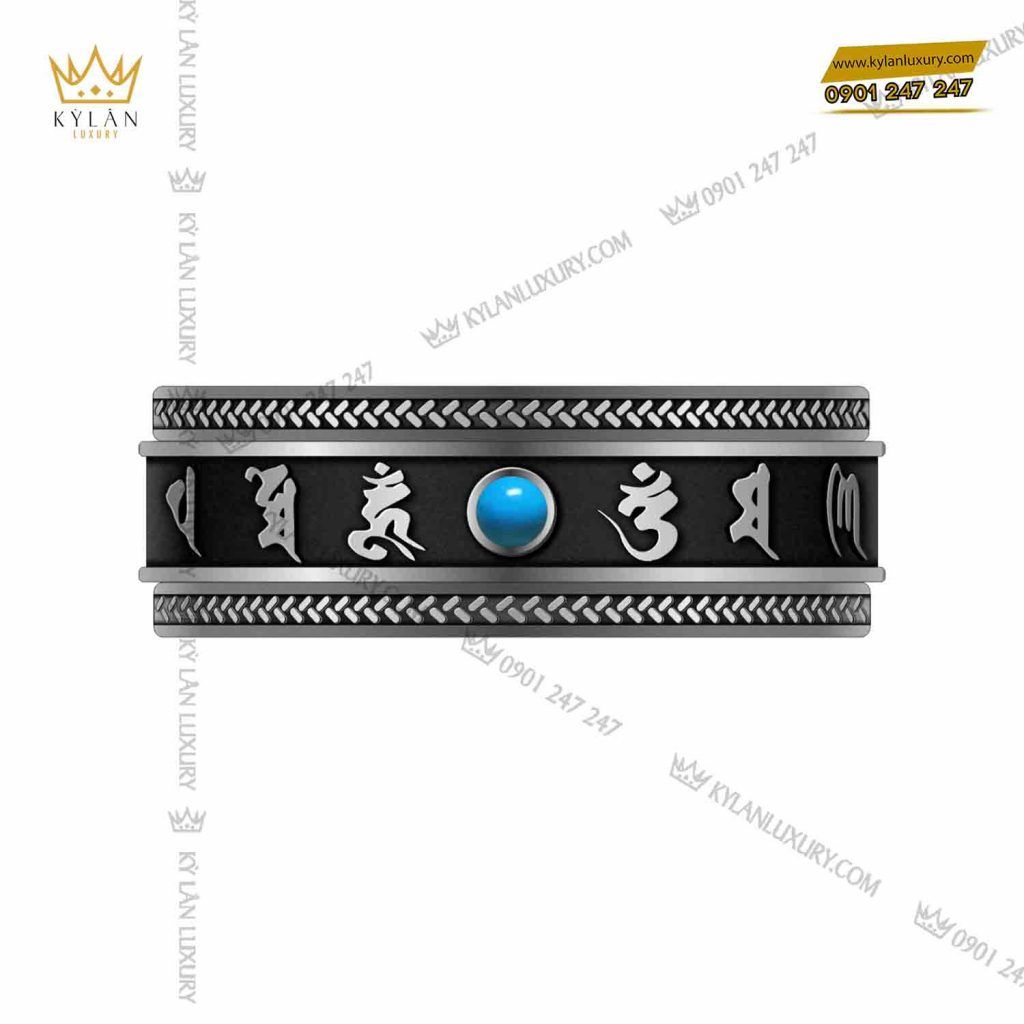 Nhẫn Vertu Ai Sanskrit Prajña vàng nguyên khối Au750 đính đá quý - Kỳ ...