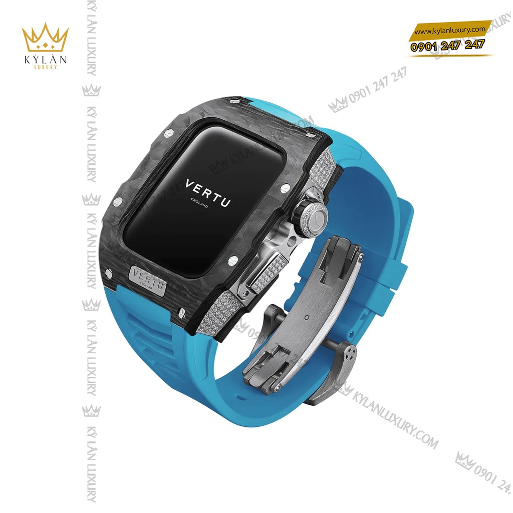 Đồng hồ Vertu MetaWatch H1 Black Diamond — Blue Strap - Kỳ Lân Luxury