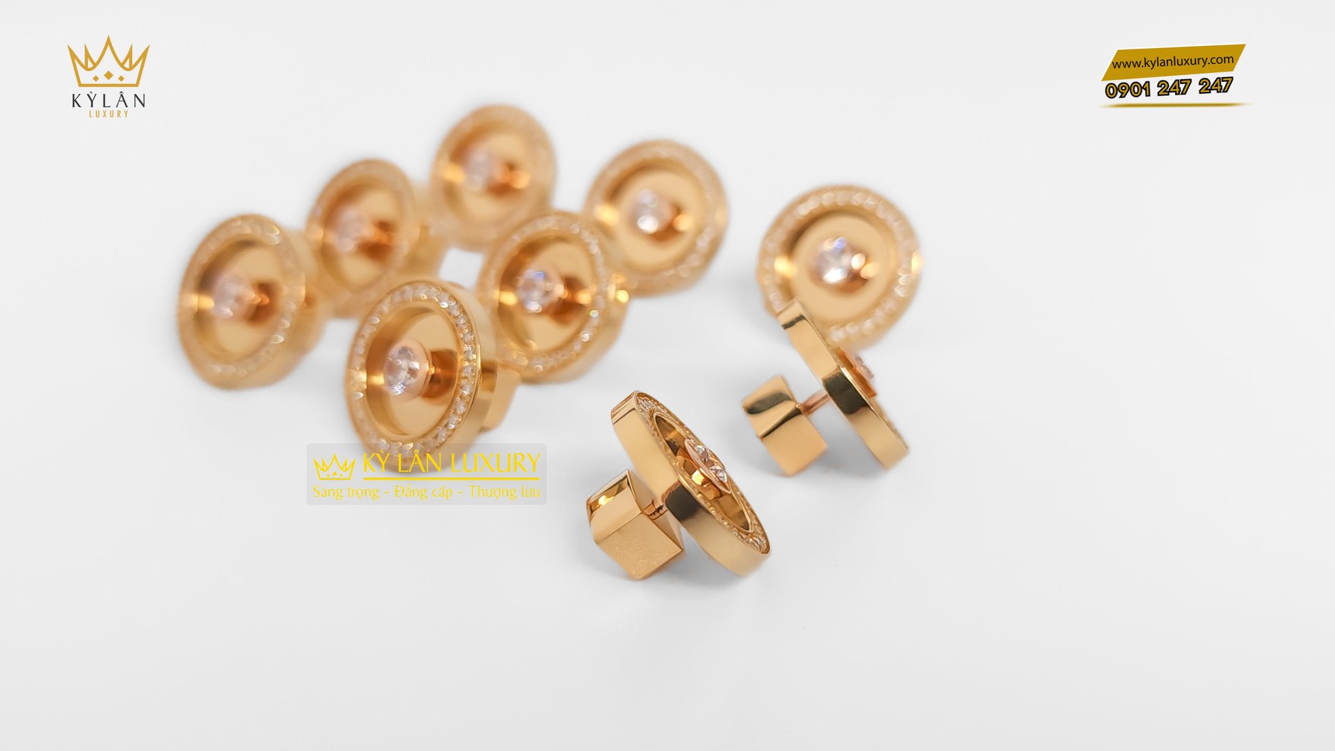 Cúc áo vàng nguyên khối đính kim KYLAN - Kỳ Lân Luxury