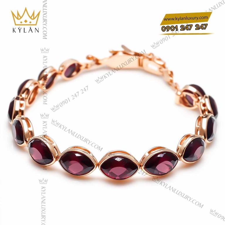 Lắc tay Allure vàng nguyên khối Au750 đính ruby