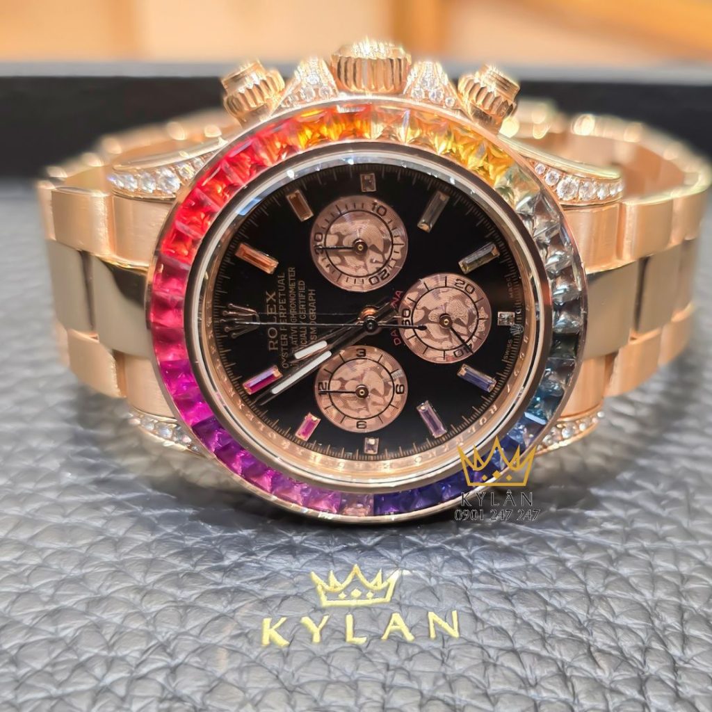 Đồng hồ Rolex Cosmograph Daytona Rainbow Rose Gold 40m
